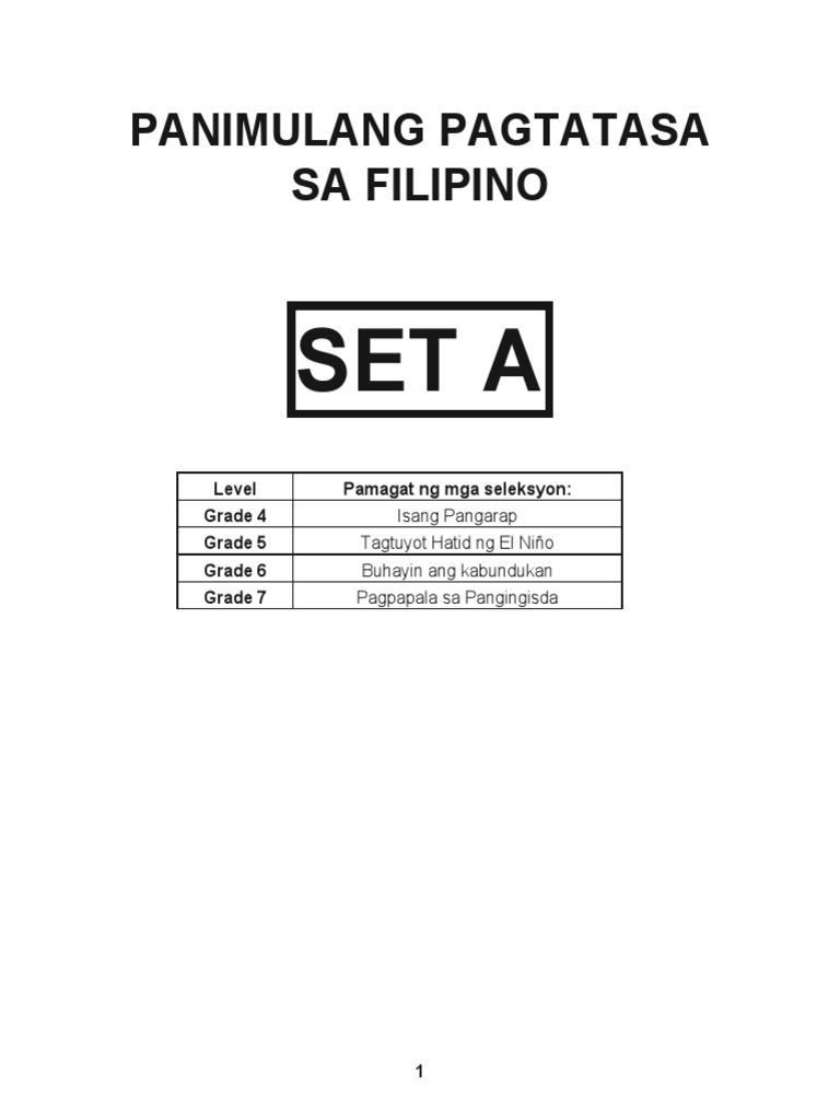 Panapos Na Pagtatasa Grade 4-7 | PDF