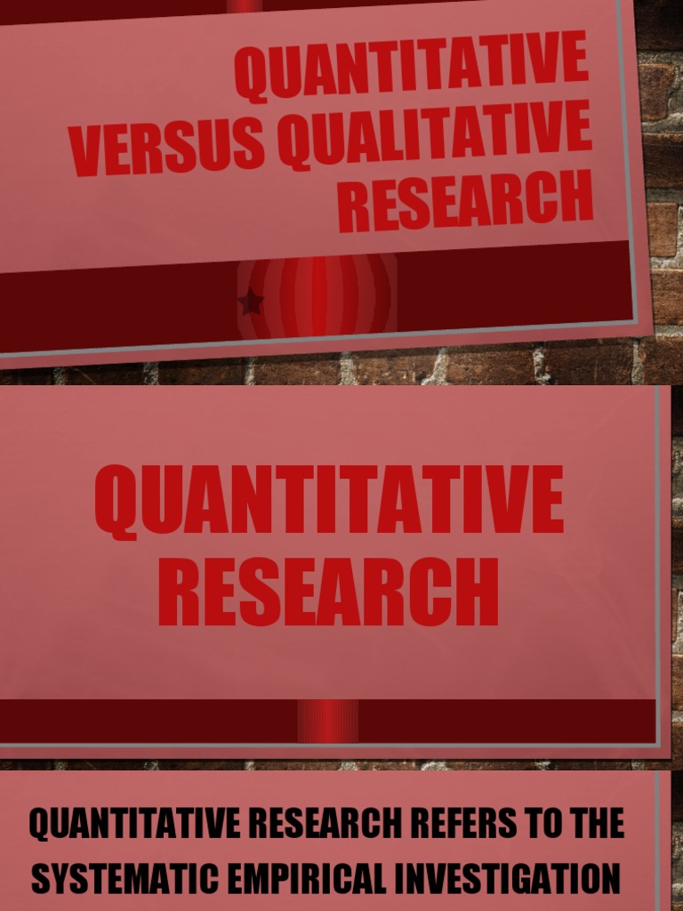 Qualitative Versus Quantitative Research Module 2 Part 2 | PDF | Quantitative Research ...