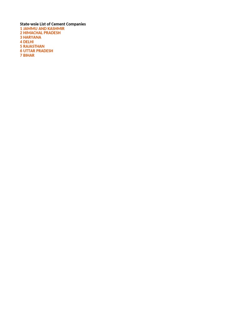 Cement List | PDF | Cement | Joining