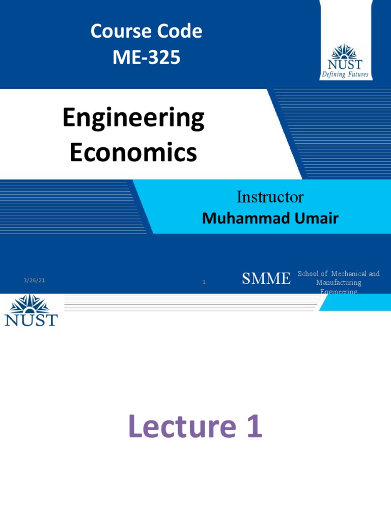Course Code ME-325: Engineering Economics | PDF | Engineering Design ...
