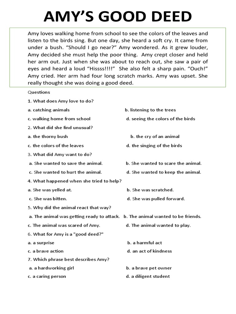 Amy'S Good Deed | PDF