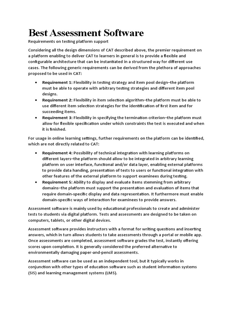 Best Assessment Tools | PDF | Test (Assessment) | Educational Assessment