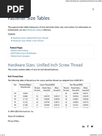 Socket Head Cap Screw Size Chart | PDF | Screw | Machining