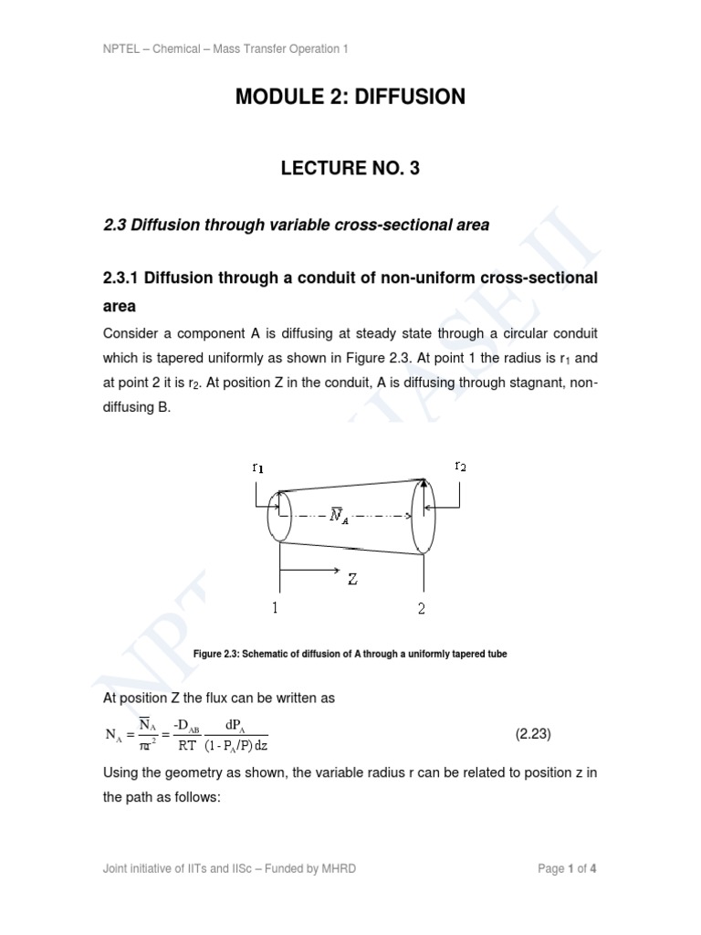 Lec 4 | PDF | Diffusion | Chemical Engineering