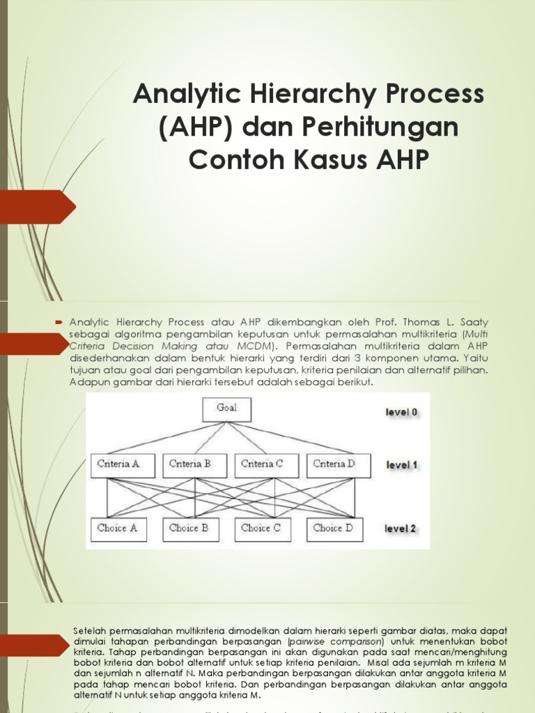 Analytic Hierarchy Process (AHP) Dan Perhitungan | PDF | Metode & Bahan ...