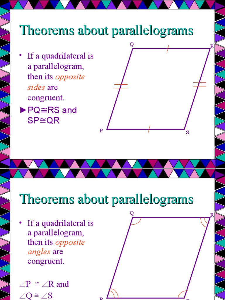 Theorems About Parallelograms | PDF | Elementary Geometry | Teaching Mathematics