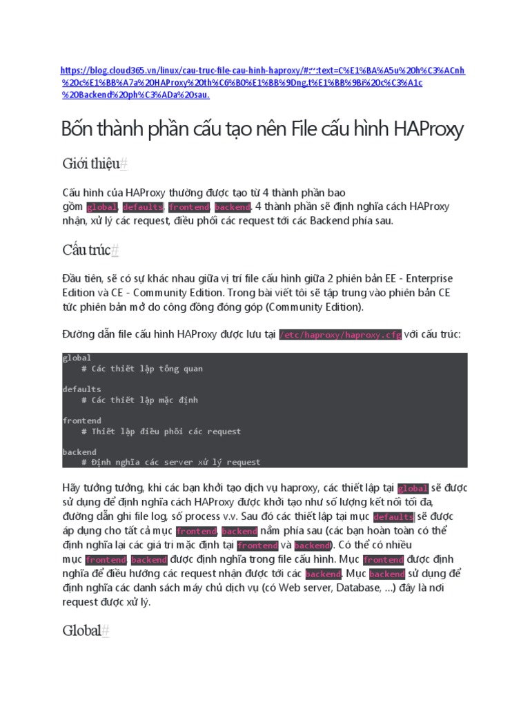 File cấu hình HAProxy | PDF