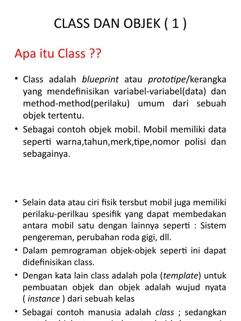 Class dan Objek dalam Java | PDF