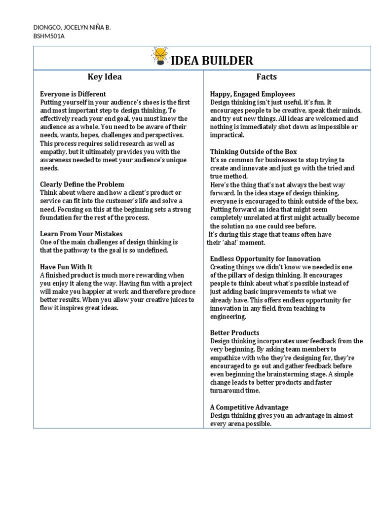 Activity 10 2 Entrep | Download Free PDF | Design Thinking | Design