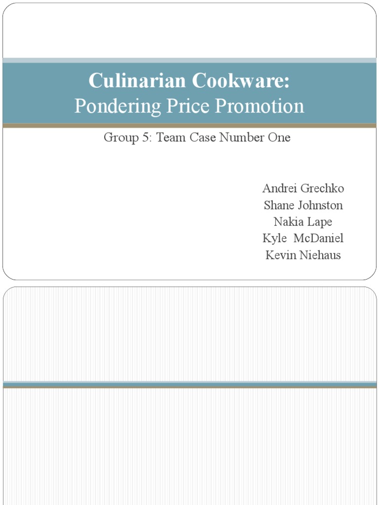 Culinarian Cookware Case Presentation | PDF