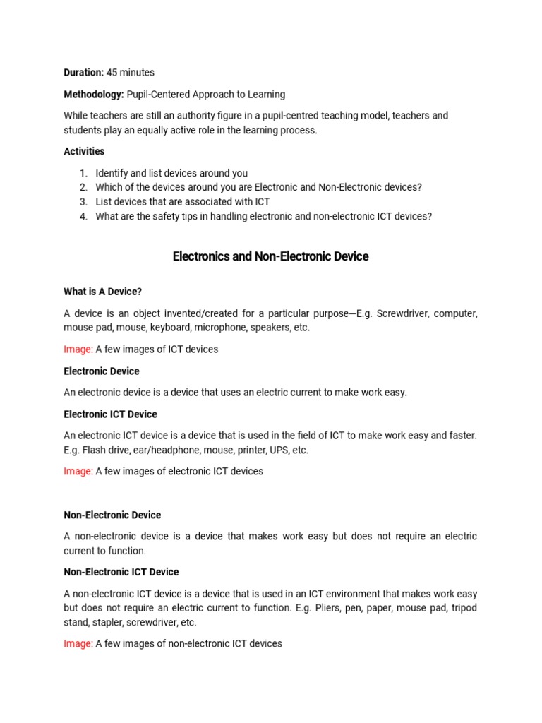 Electronics and Non-Electronic Devices | PDF | Art | Technology ...