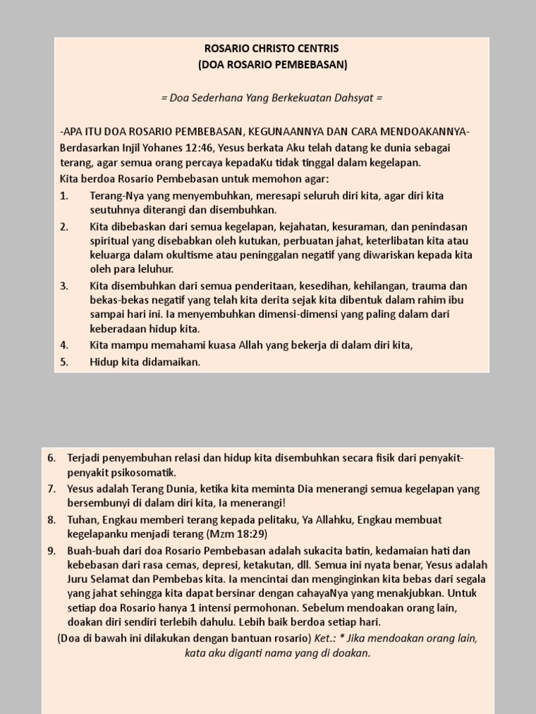 Doa Rosario Pembebasan | PDF