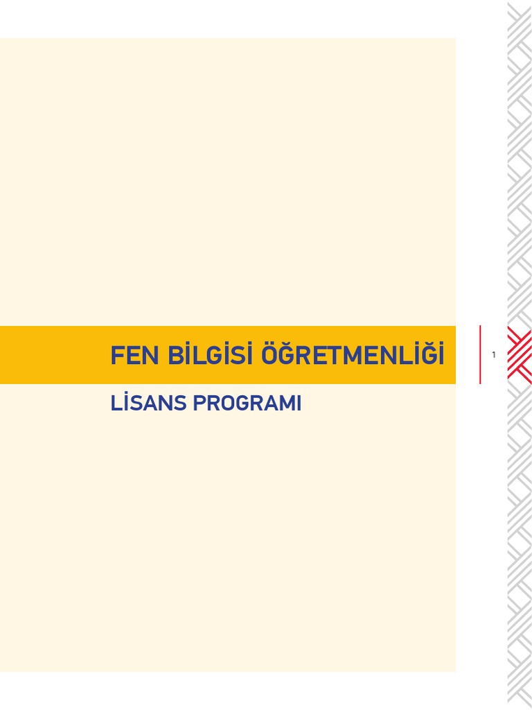 Fen Bilgisi Ogretmenligi Lisans Programi | PDF