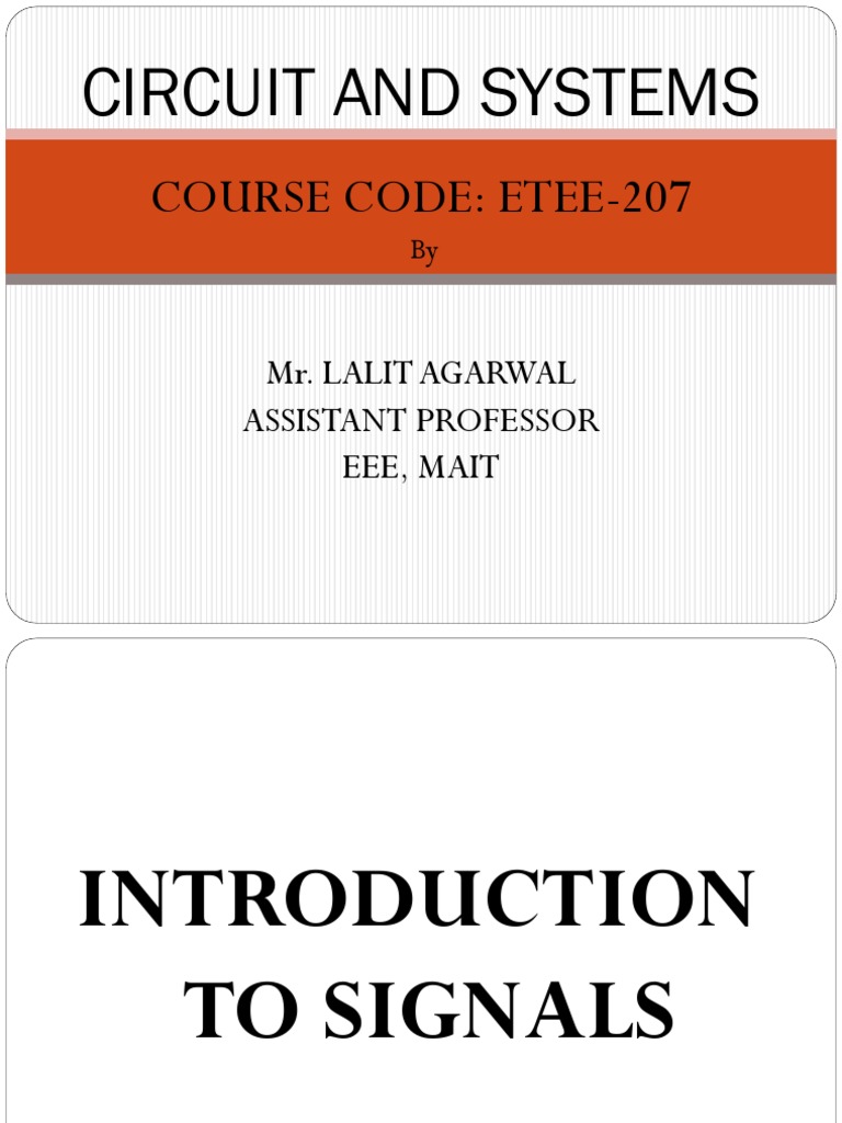 C & S Unit-1 Introduction To Signals | PDF | Electrical Engineering | Electronics
