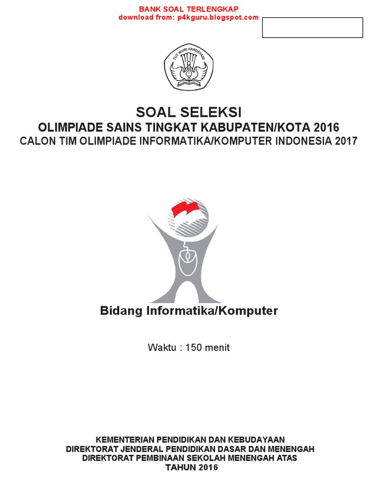 Soal OSK Informatika 2016 Lengkap | PDF