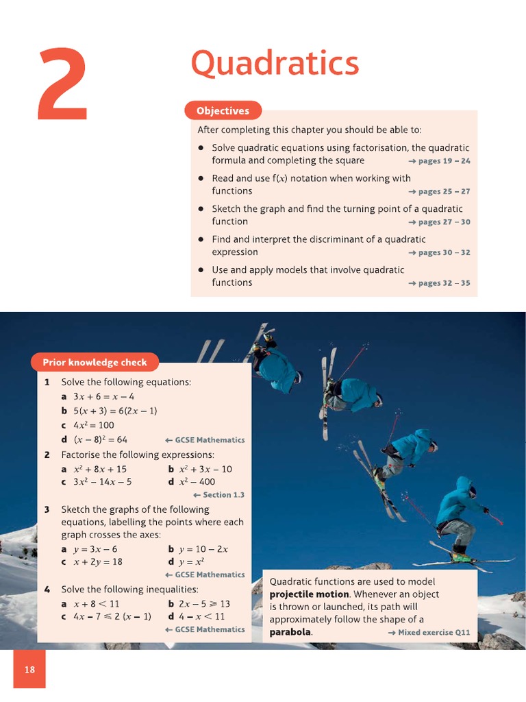 P1 Chapter 2 Quadratics | PDF