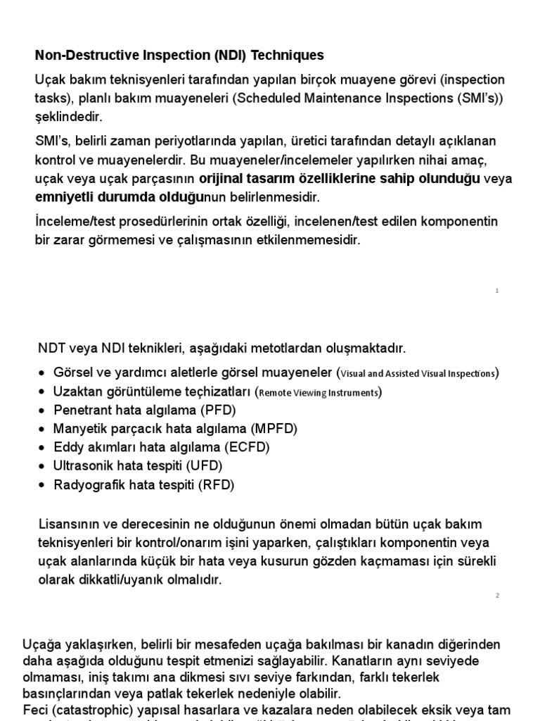 5Non-Destructive Inspection (NDI) Techniques | PDF
