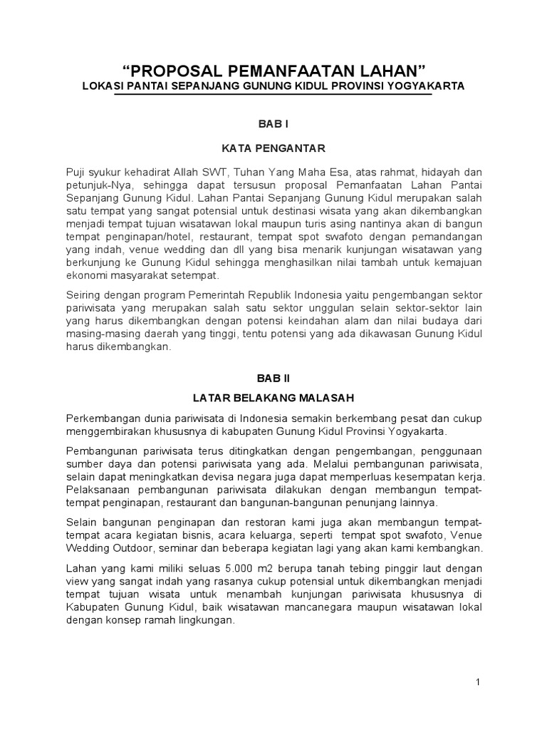 Proposal Pemanfaatan Lahan | PDF