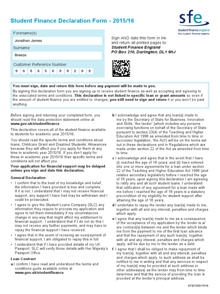 Online Declaration Form 1516 | PDF | Loans | Interest