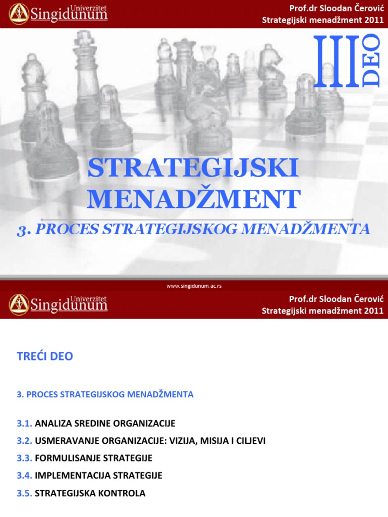 Strategijski Menadzment | PDF