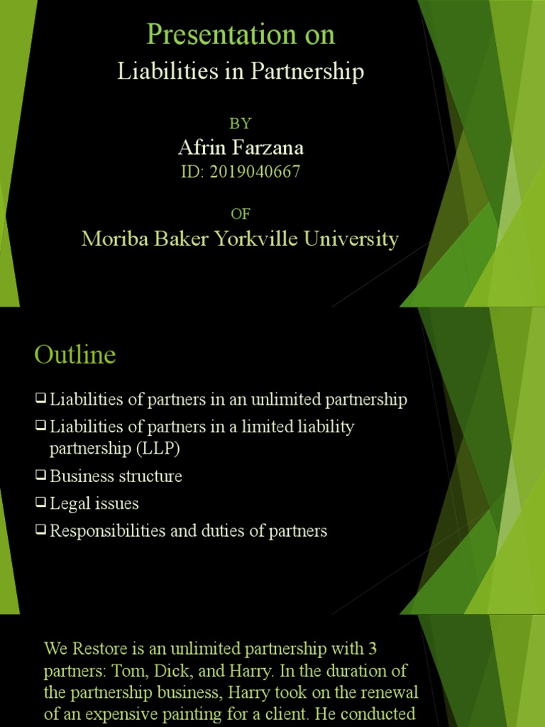 Liabilities in Partnerships Explained | PDF | Limited Liability ...