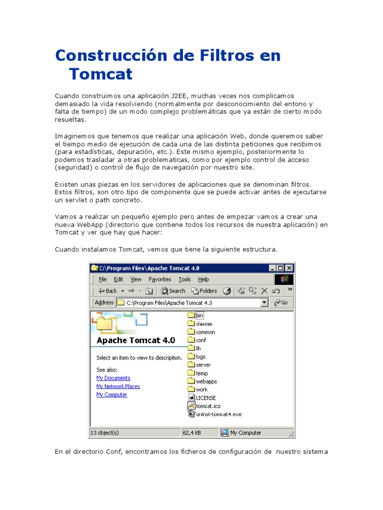 Construcción de Filtros en Tomcat | PDF | Páginas del servidor Java | Tecnología web