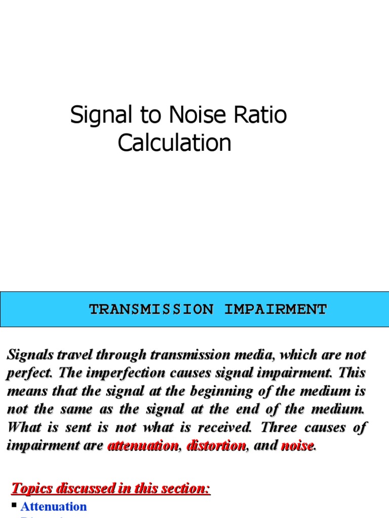 Noise Calculation | PDF | Decibel | Signal To Noise Ratio