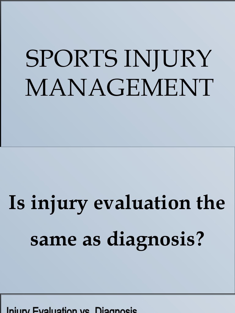 Sports Injury Management Overview | PDF | Concussion | Wound