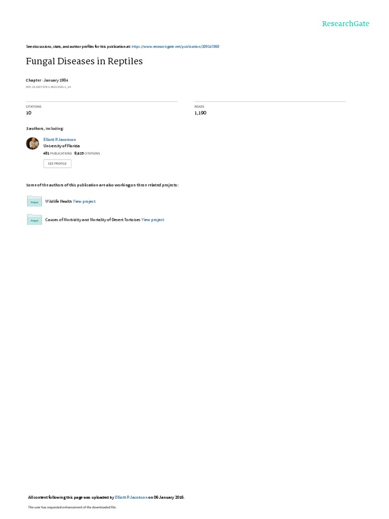 Fungal Diseases in Reptiles | PDF | Fungus | Candidiasis