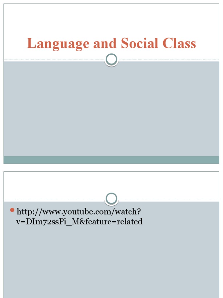 Language Variations and Social Class | PDF | Dialect | Social ...