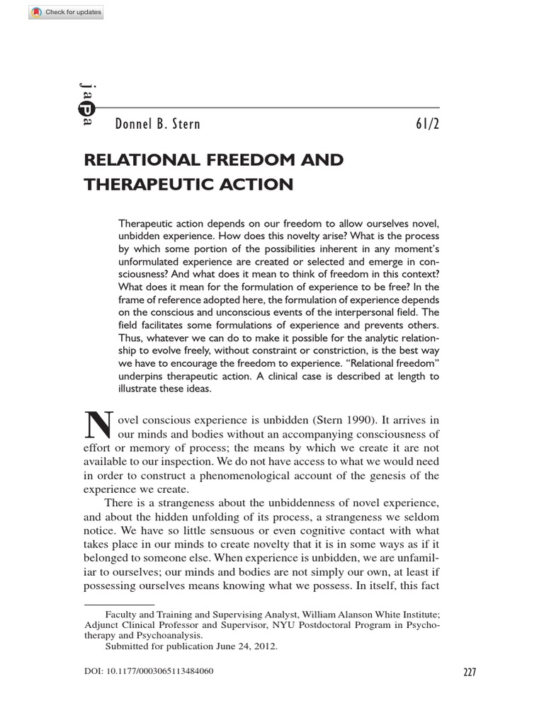 Relational Freedom | PDF | Psychoanalysis | Consciousness