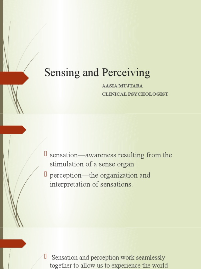 Sensing and Perceiving | PDF | Senses | Umami