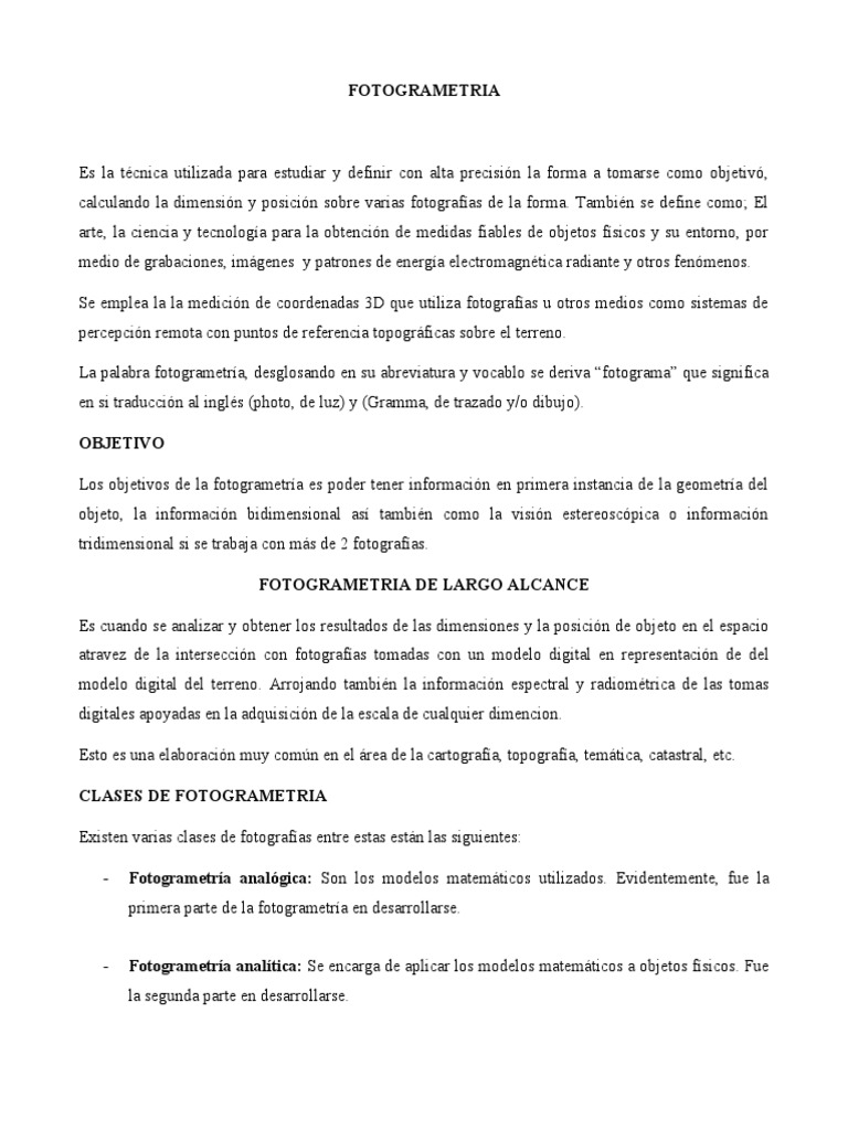 FOTOGRAMETRIA | PDF | Óptica | Visión