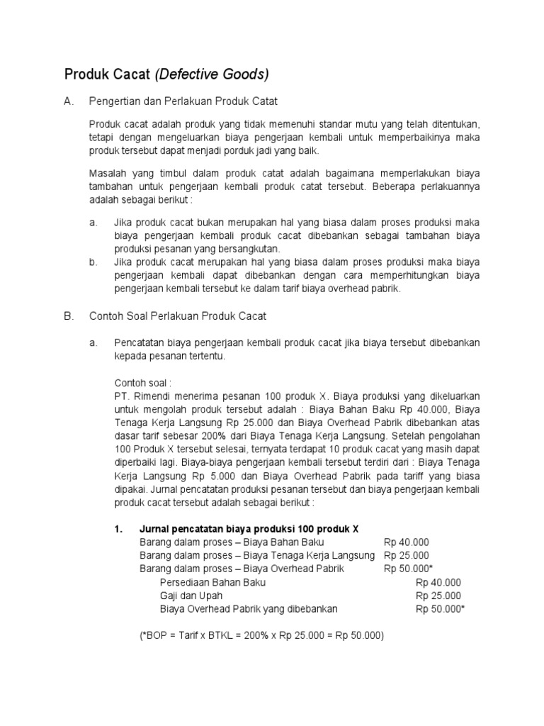 Produk Cacat | PDF
