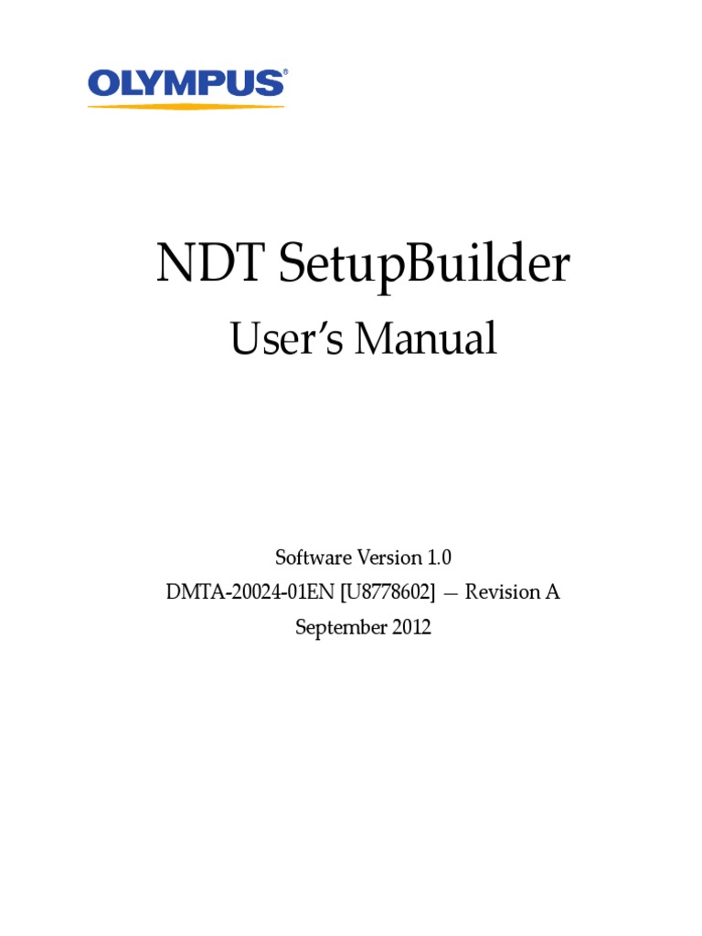 DMTA 20024 01EN Rev A NDT SetupBuilder v10 User | PDF | Nondestructive ...