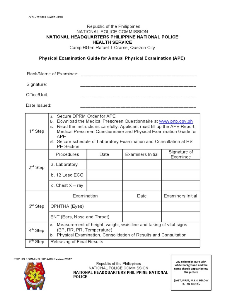 National Headquarters Philippine National Police Health Service | PDF ...