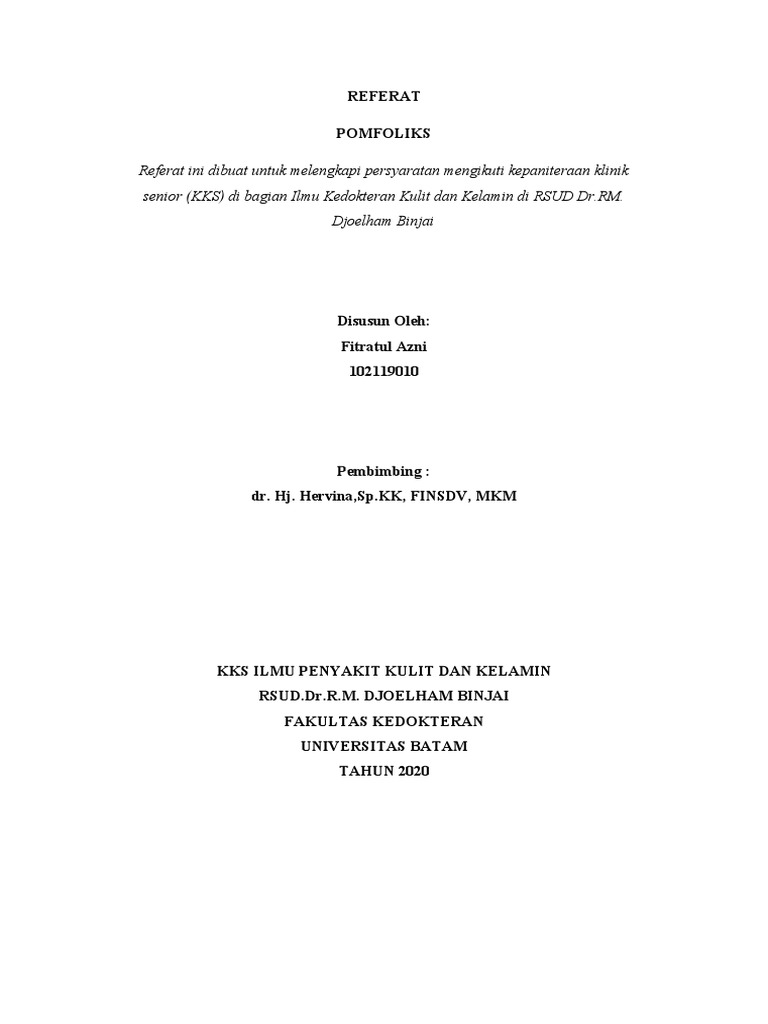 Referat Pomfoliks Done | PDF