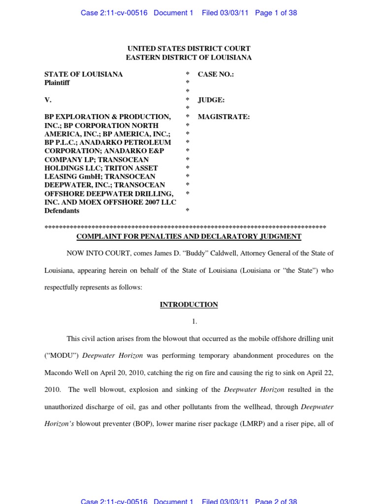 Horizon's Blowout Preventer (BOP), Lower Marine Riser Package (LMRP ...