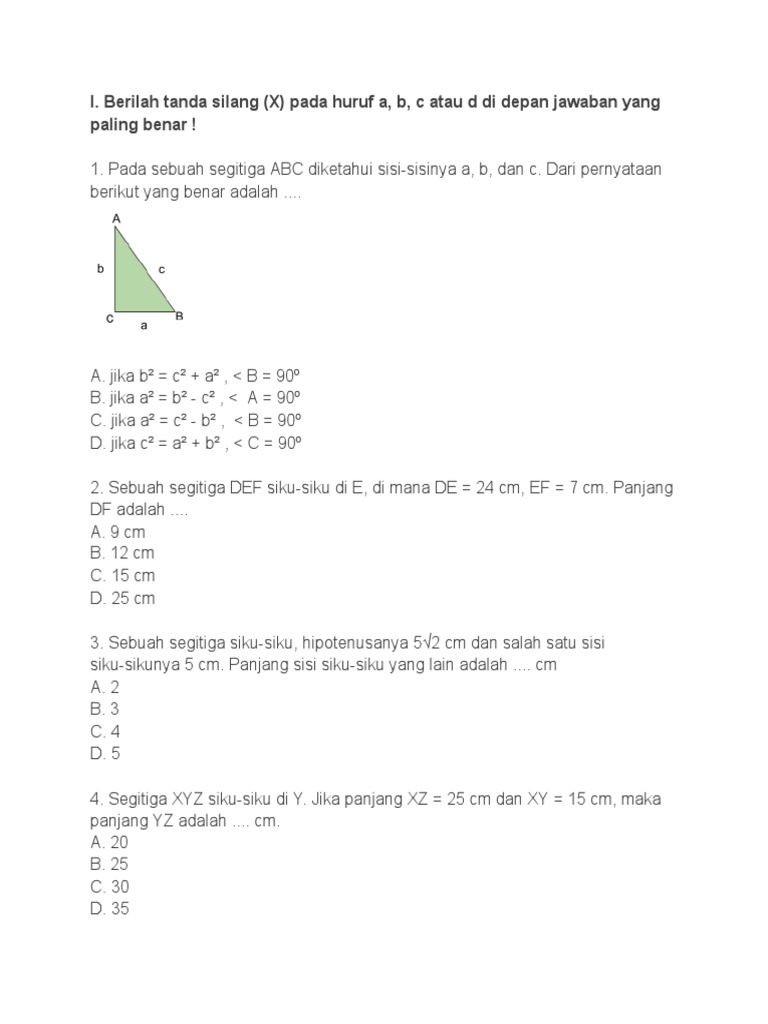 Soal Phytagoras | PDF