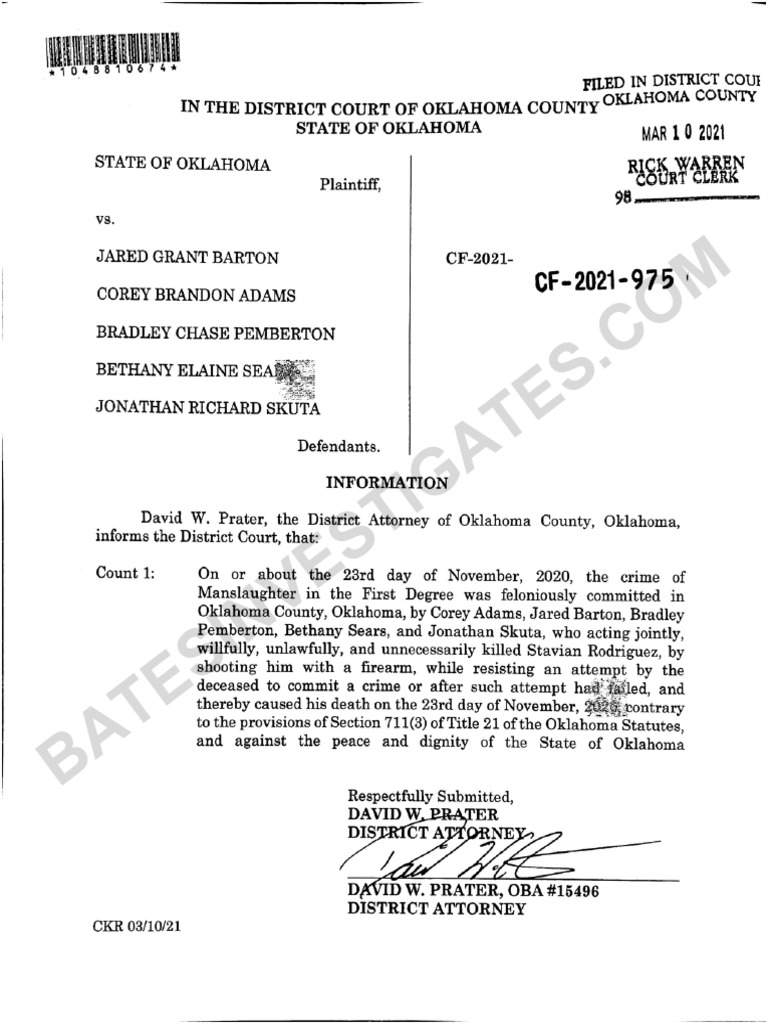 Oklahoma: OKC Police Officers Charged With Shooting/Killing Teen ...