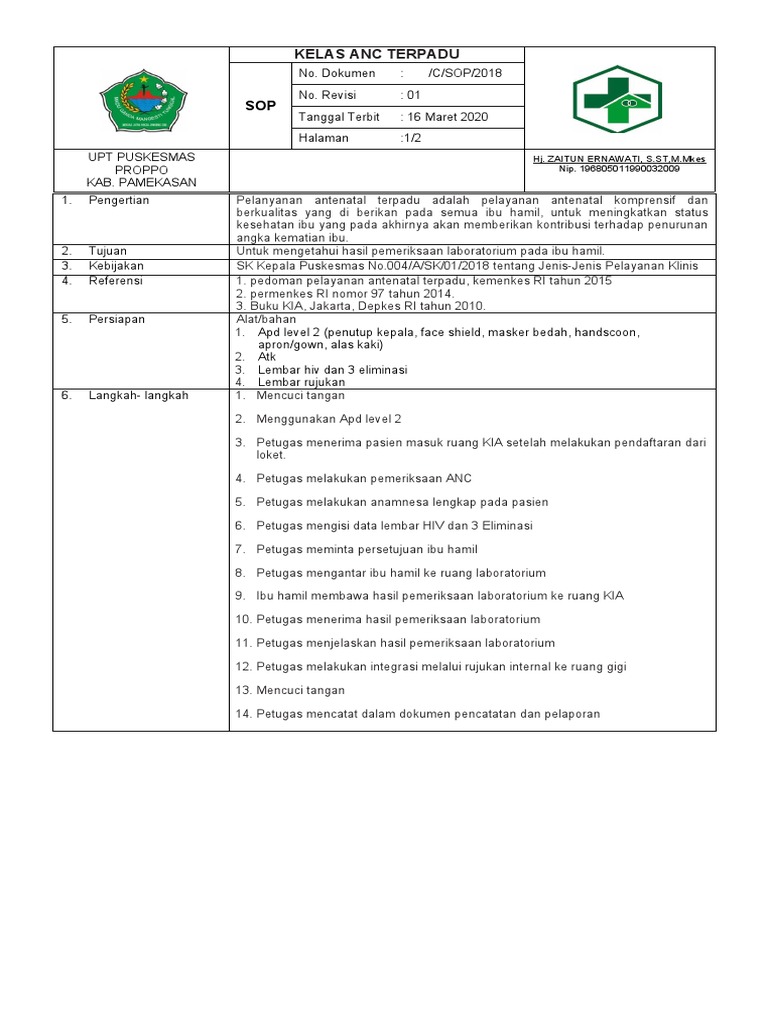 Sop Anc Terpadu | PDF