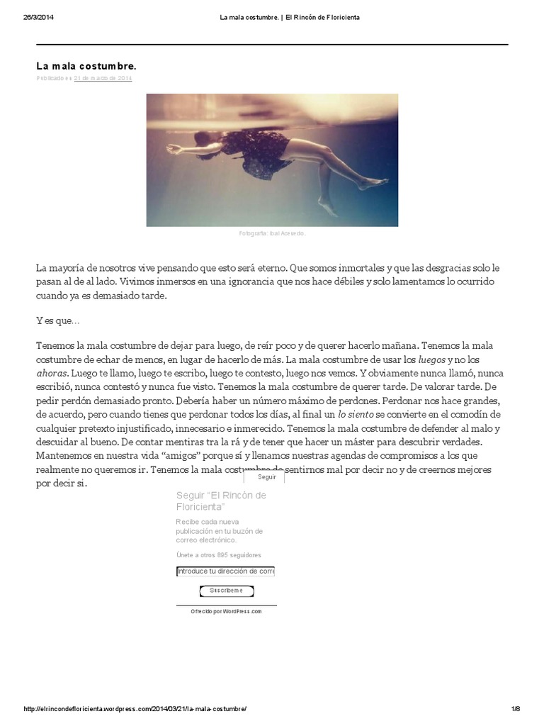 La Mala Costumbre | PDF