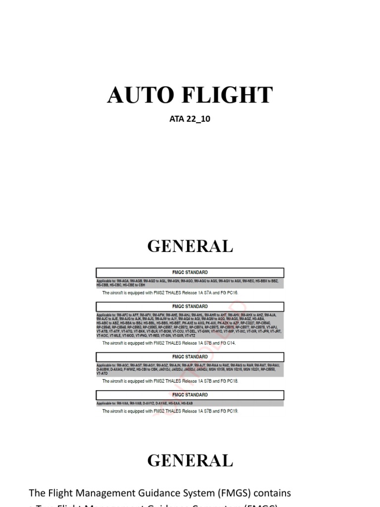 Ata 22 - 10 Auto Flight - General 1 | PDF | Aviation | Aircraft