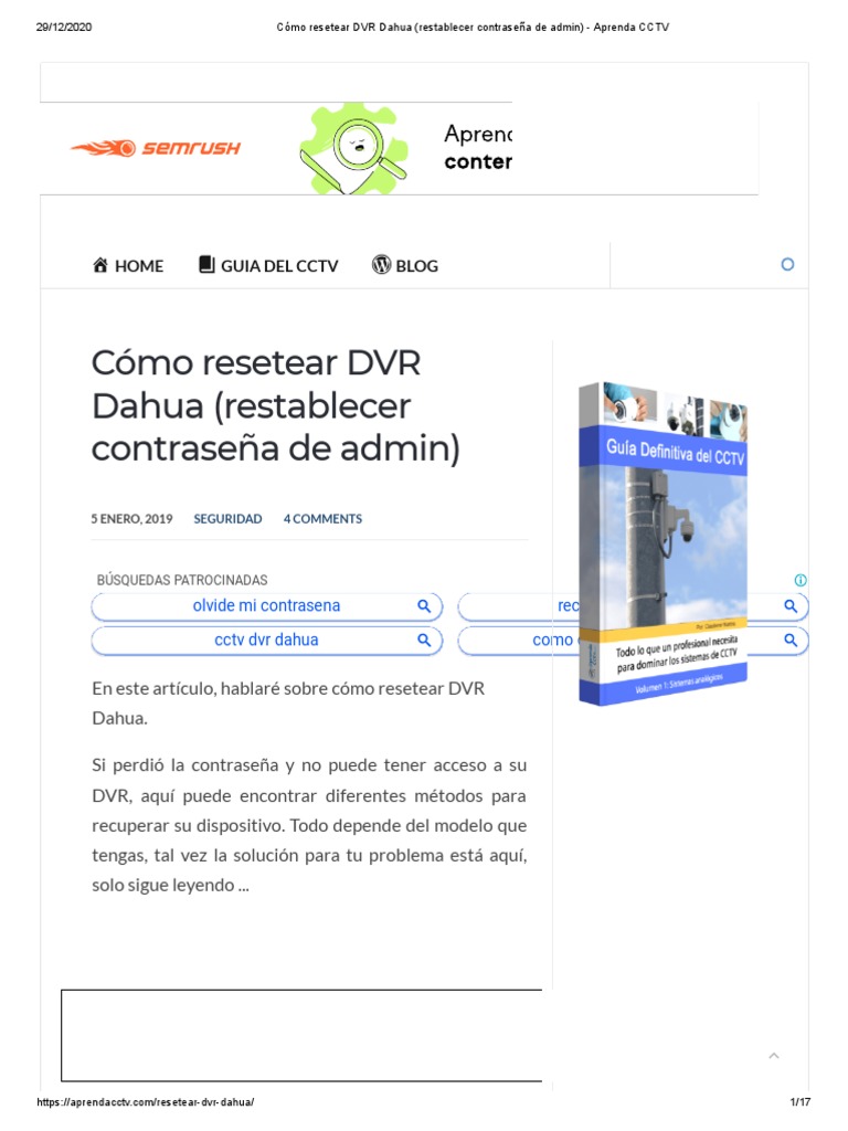 Cómo Resetear DVR Dahua (Restablecer Contraseña de Admin) | PDF ... Cómo Resetear DVR Dahua (Restablecer Contraseña de Admin) | PDF ...