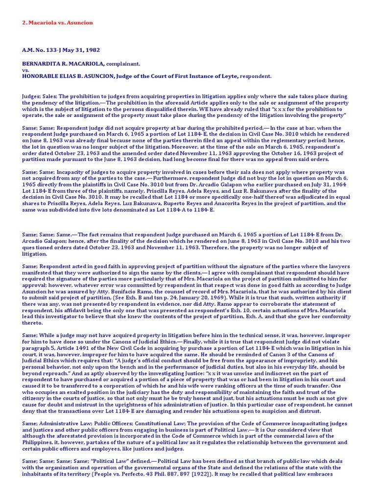 Macariola vs. Asuncion | PDF | Judiciaries | Lawsuit
