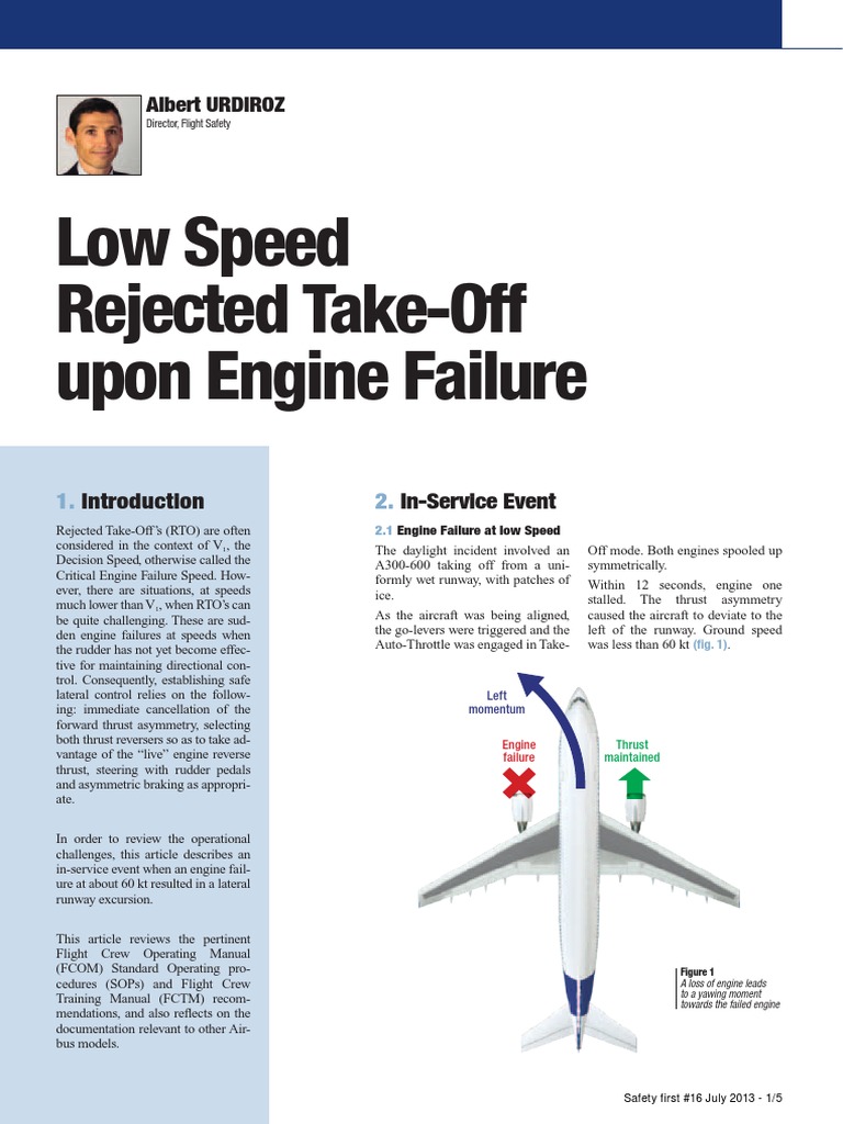 Low Speed Rejected Take-Off Upon Engine Failure: Albert Urdiroz | PDF ...