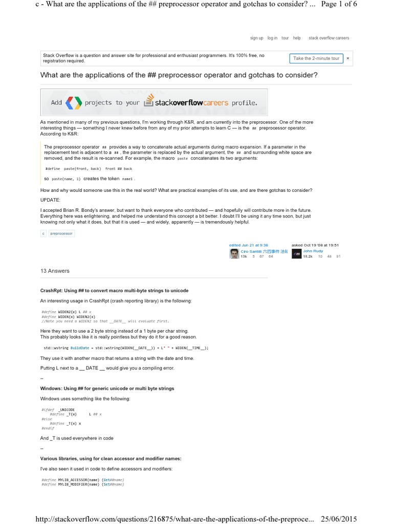 Preprocessor Operator Pdf Macro Computer Science String Computer Science 0521
