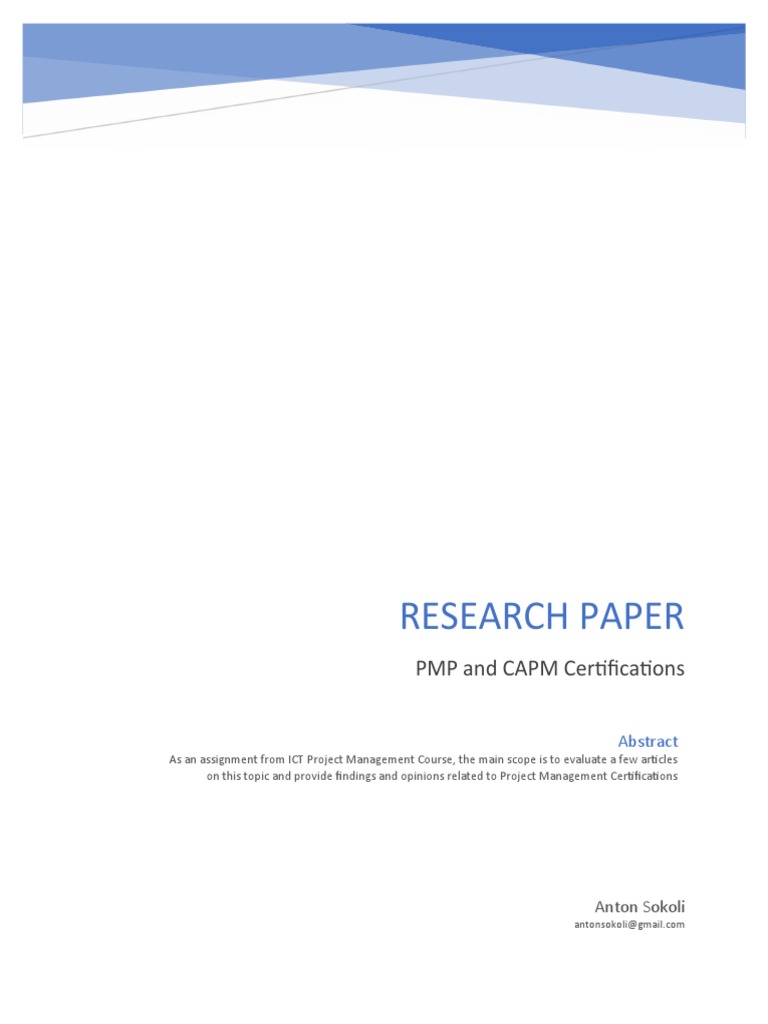 ICT PM Research Paper - PMP and CAPM | PDF | Project Management ...