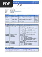 LCVP Sample CV | PDF | Behavior Modification | Learning