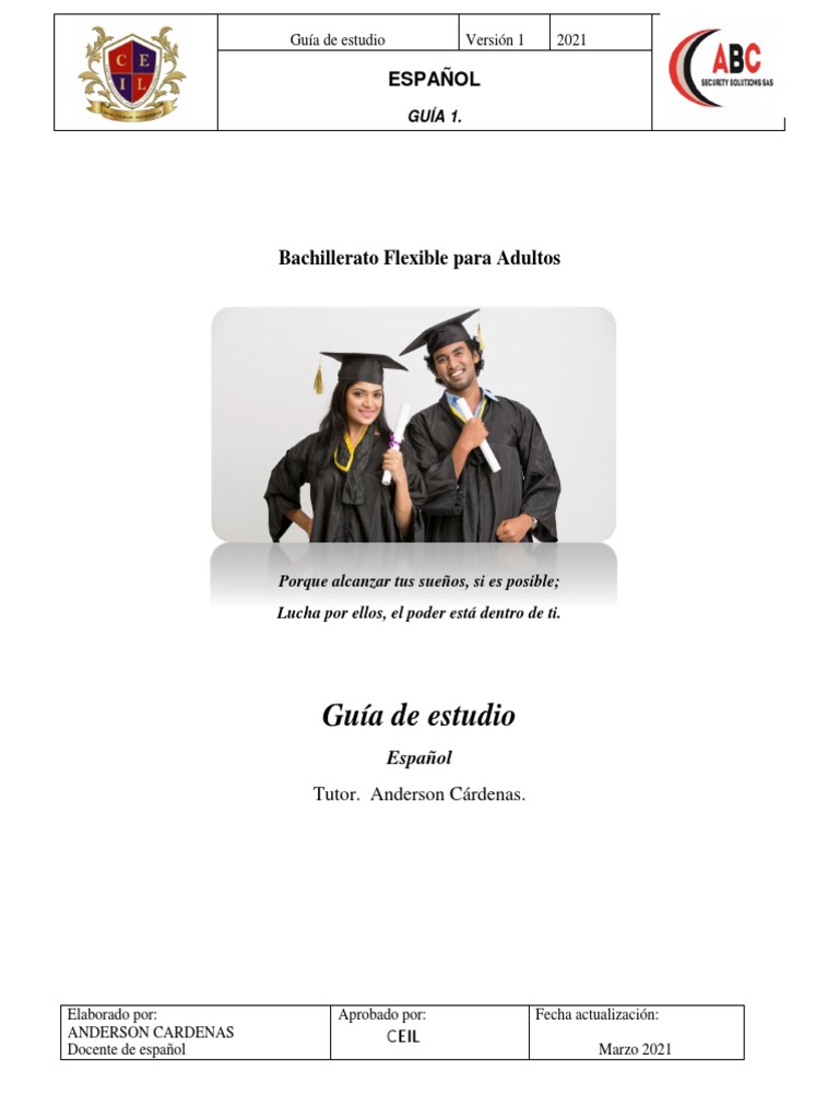 Guia de Español 01 Version 2021 | PDF | Comunicación | Lingüística